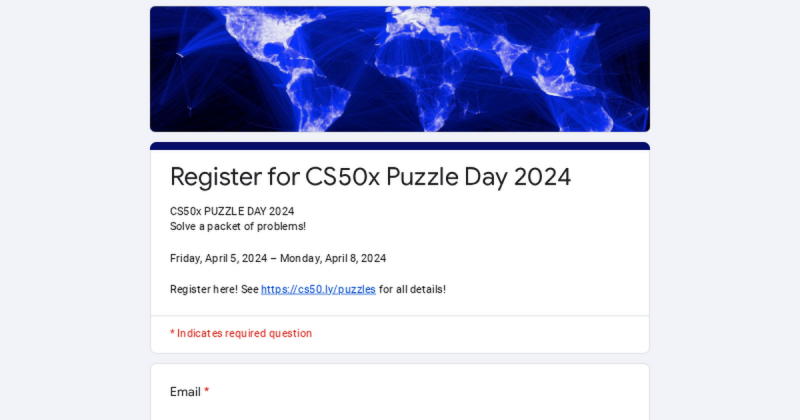 Register for CS50x Puzzle Day 2024 | CS50 Register for CS50x Puzzle Day 2024 | CS50