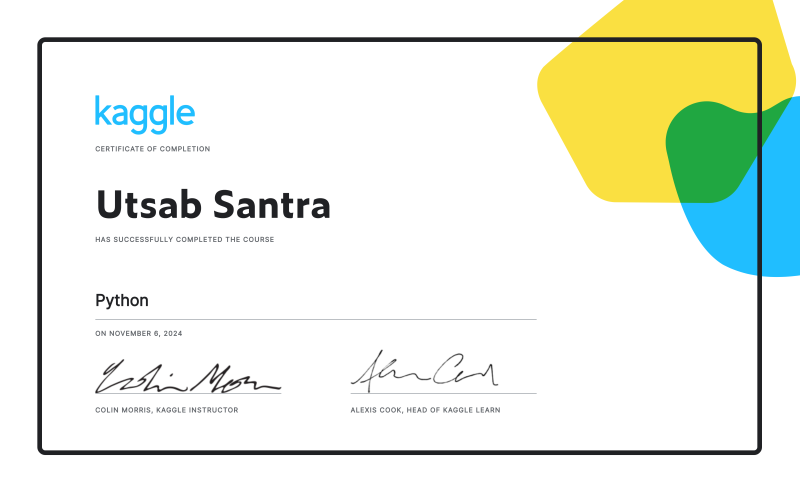Utsab Santra on LinkedIn: Utsab Santra completed the Python course on ... Utsab Santra on LinkedIn: Utsab Santra completed the Python course on ...