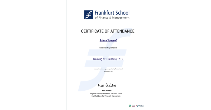 Salma Diaa ElDin on LinkedIn: Training of Trainers (TOT) • Salma ... Salma Diaa ElDin on LinkedIn: Training of Trainers (TOT) • Salma ...