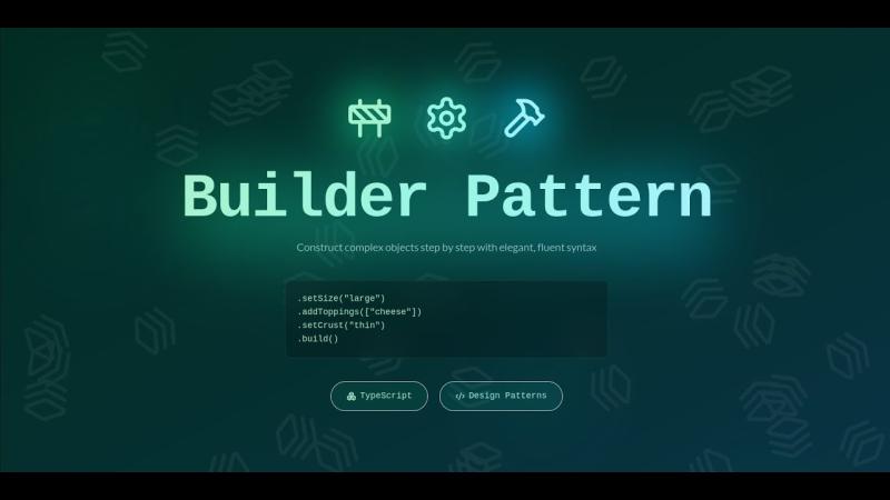 Builder Design Pattern in TypeScript | Ali Pouryousefi Builder Design Pattern in TypeScript | Ali Pouryousefi