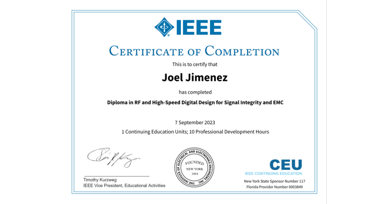 Joel Jiménez Bonilla on LinkedIn: IEEE Certificates Program (CEU/PDH ... Joel Jiménez Bonilla on LinkedIn: IEEE Certificates Program (CEU/PDH ...