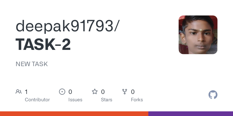 Deepak kumar on LinkedIn: GitHub - deepak91793/TASK-2: NEW TASK Deepak kumar on LinkedIn: GitHub - deepak91793/TASK-2: NEW TASK