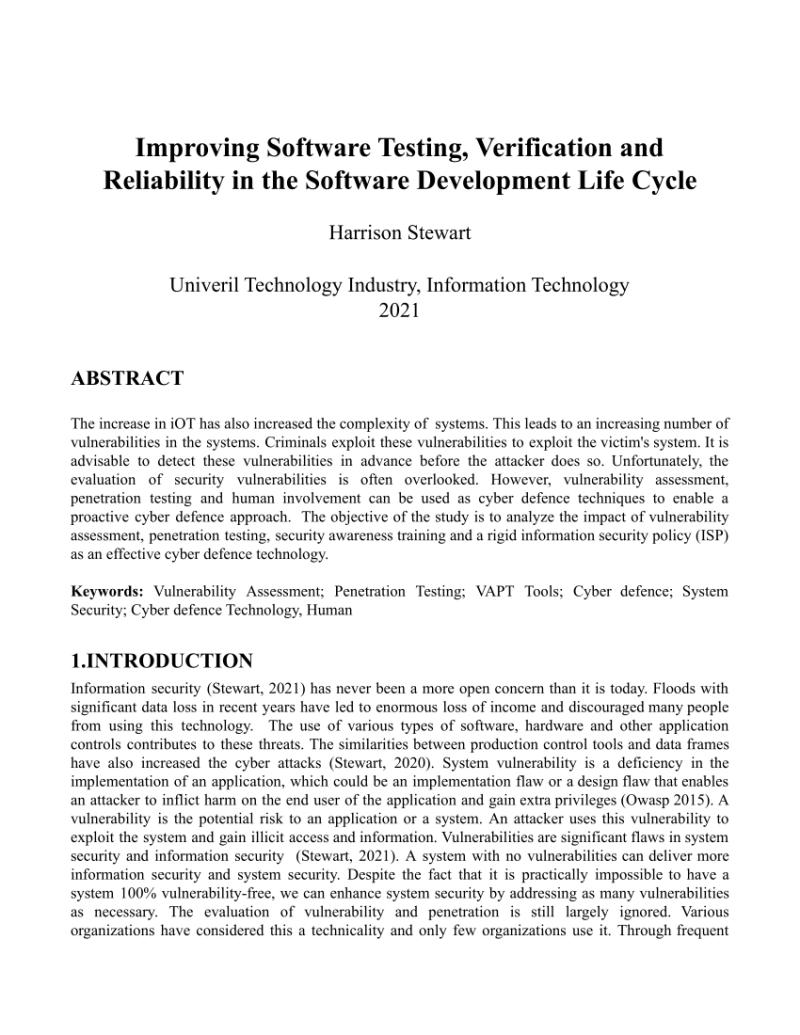 (PDF) Improving Software Testing, Verification and Reliability in the ... (PDF) Improving Software Testing, Verification and Reliability in the ...