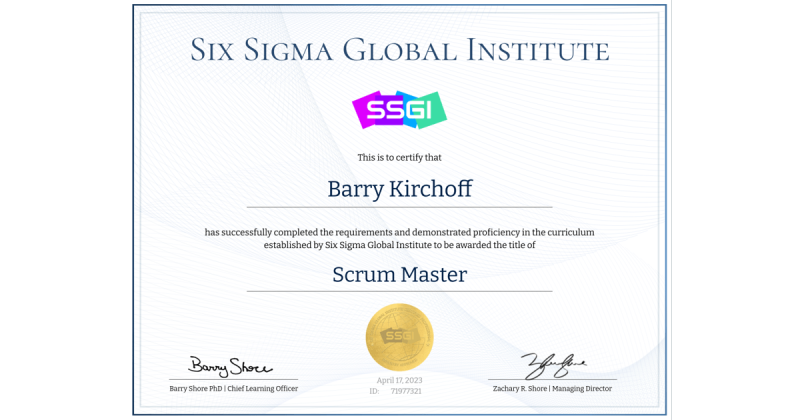 Barry Kirchoff MS, PMP, ITIL,CSM on LinkedIn: Scrum Master ... Barry Kirchoff MS, PMP, ITIL,CSM on LinkedIn: Scrum Master ...