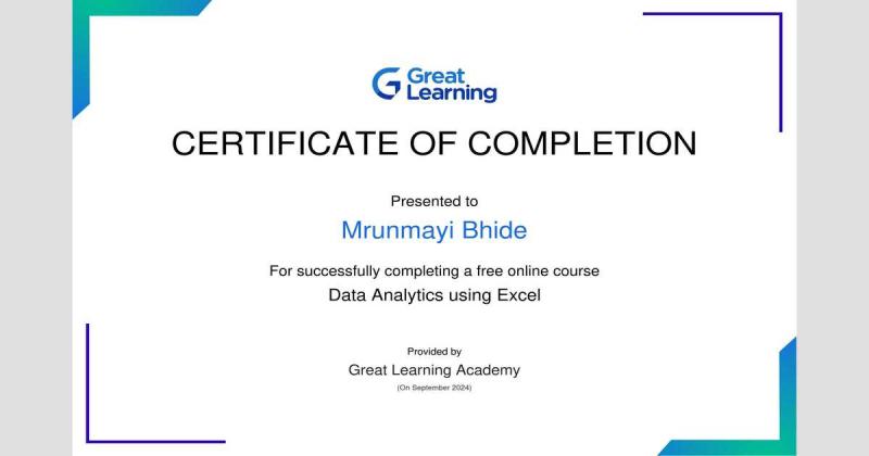 Mrunmayi Bhide on LinkedIn: Data Analytics using Excel course ... Mrunmayi Bhide on LinkedIn: Data Analytics using Excel course ...