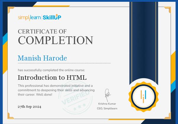 Manish Harode on LinkedIn: Manish Harode has successfully completed the ... Manish Harode on LinkedIn: Manish Harode has successfully completed the ...