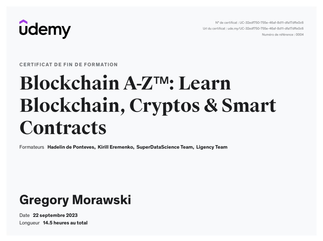 Gregory MORAWSKI on LinkedIn: Udemy Course Completion Certificate Gregory MORAWSKI on LinkedIn: Udemy Course Completion Certificate