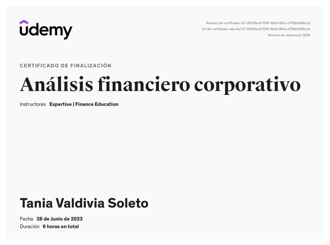 Tania Valdivia Soleto on LinkedIn: Udemy Course Completion Certificate Tania Valdivia Soleto on LinkedIn: Udemy Course Completion Certificate