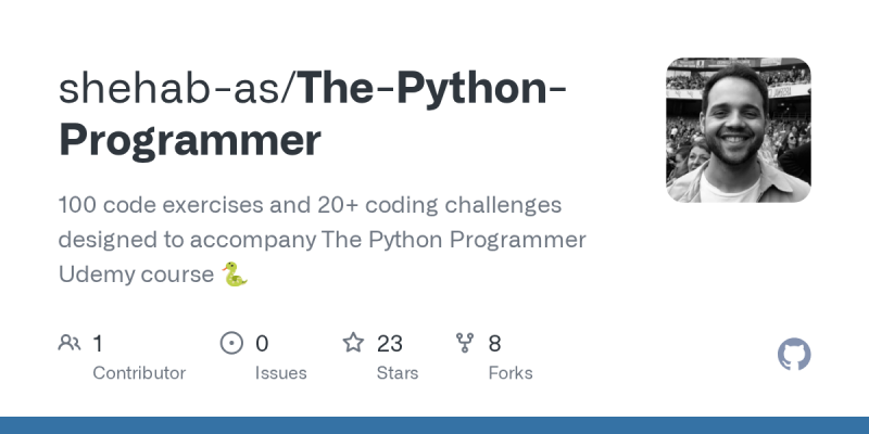 Shehab Abdel-Salam on LinkedIn: GitHub - shehab-as/The-Python ... Shehab Abdel-Salam on LinkedIn: GitHub - shehab-as/The-Python ...