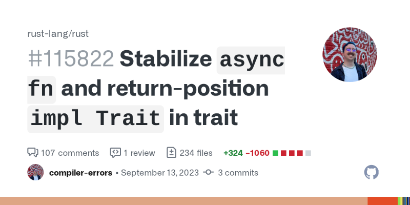 Christopher Valerio on LinkedIn: Stabilize `async fn` and return ... Christopher Valerio on LinkedIn: Stabilize `async fn` and return ...