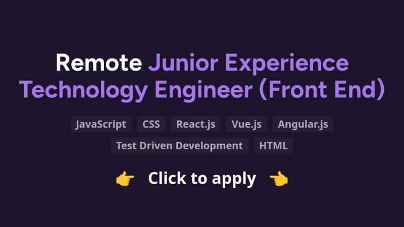 RemoteYeah on LinkedIn: Remote Junior Experience Technology Engineer ... RemoteYeah on LinkedIn: Remote Junior Experience Technology Engineer ...