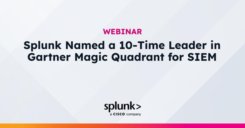 Drew Gibson on LinkedIn: Splunk Named a 10-Time Leader in Gartner Magic ... Drew Gibson on LinkedIn: Splunk Named a 10-Time Leader in Gartner Magic ...