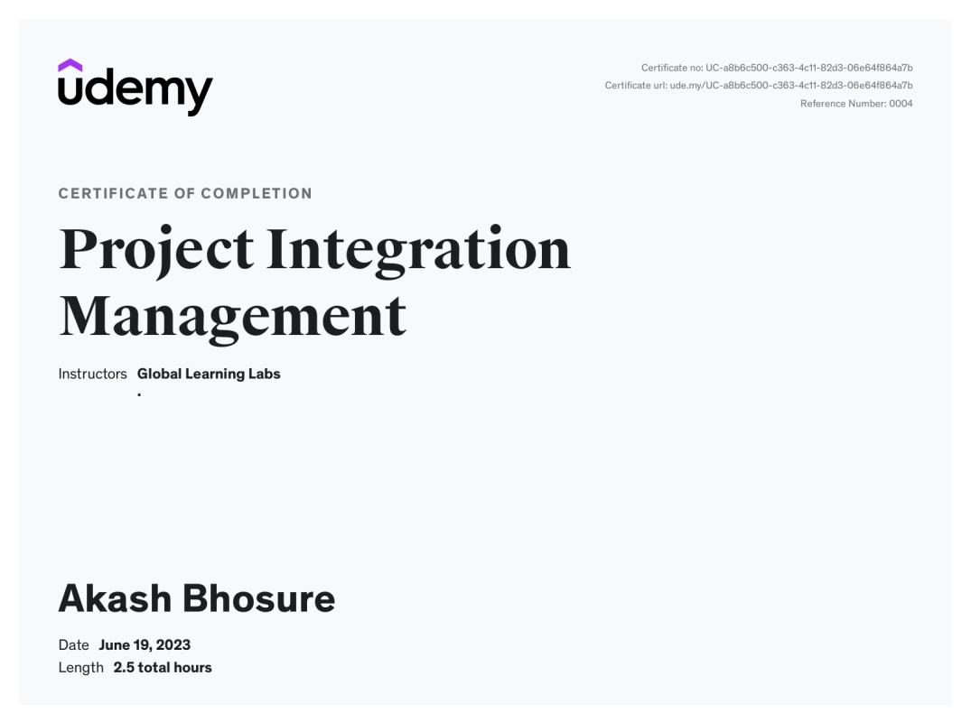 Akash Bhosure on LinkedIn: Udemy Course Completion Certificate Akash Bhosure on LinkedIn: Udemy Course Completion Certificate