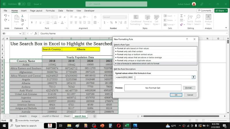 How to Create a Search Box in Excel and Highlight the Found Value ... How to Create a Search Box in Excel and Highlight the Found Value ...