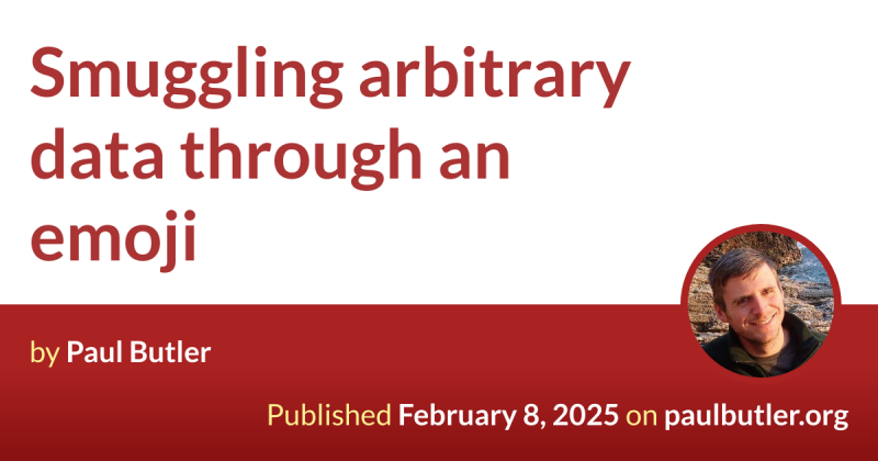 Prem Kamath on LinkedIn: Smuggling arbitrary data through an emoji Prem Kamath on LinkedIn: Smuggling arbitrary data through an emoji