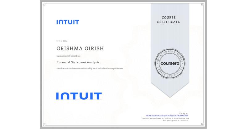 Grishma Girish on LinkedIn: Completion Certificate for Financial ... Grishma Girish on LinkedIn: Completion Certificate for Financial ...