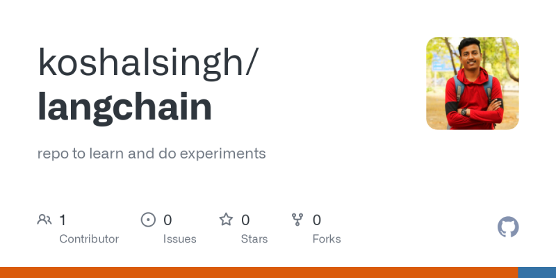 GitHub - koshalsingh/langchain: repo to learn and do experiments ... GitHub - koshalsingh/langchain: repo to learn and do experiments ...