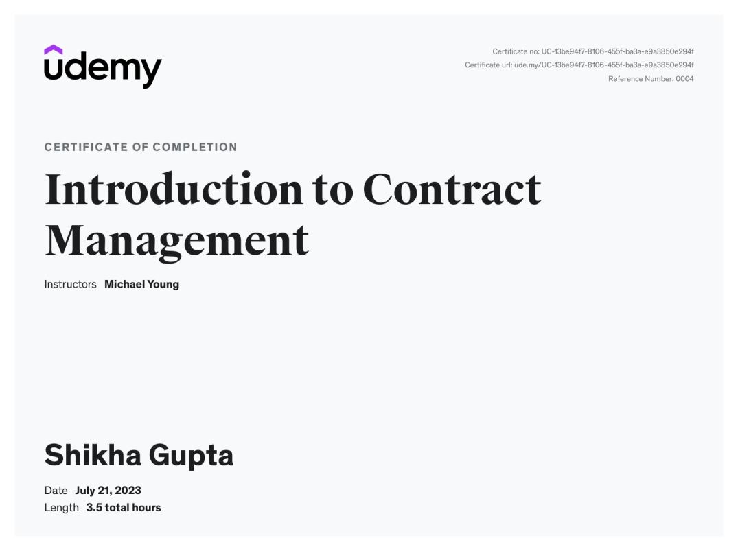 Udemy Course Completion Certificate | Shikha Gupta Udemy Course Completion Certificate | Shikha Gupta