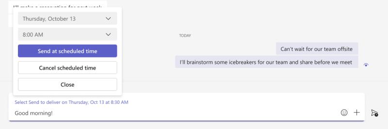 Schedule send suggestions in Teams chat | TEQMANTRA Schedule send suggestions in Teams chat | TEQMANTRA