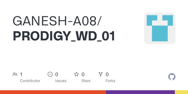 Ganesh Gani on LinkedIn: GitHub - GANESH-A08/PRODIGY_WD_01 Ganesh Gani on LinkedIn: GitHub - GANESH-A08/PRODIGY_WD_01
