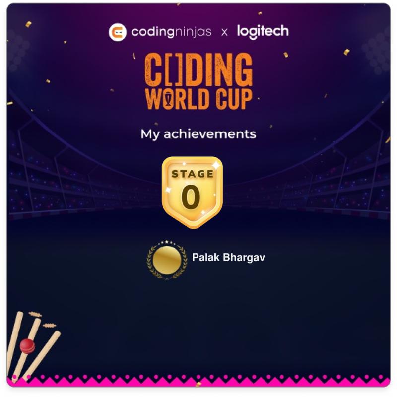 Palak Bhargav on LinkedIn: Coding World Cup 2023 Palak Bhargav on LinkedIn: Coding World Cup 2023