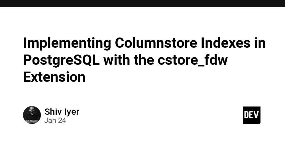 Shiv Iyer on LinkedIn: Implementing Columnstore Indexes in PostgreSQL ... Shiv Iyer on LinkedIn: Implementing Columnstore Indexes in PostgreSQL ...