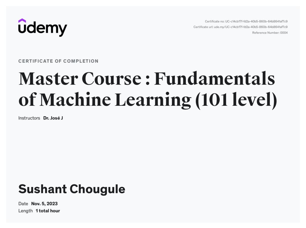 Sushant Chougule on LinkedIn: Udemy Course Completion Certificate Sushant Chougule on LinkedIn: Udemy Course Completion Certificate