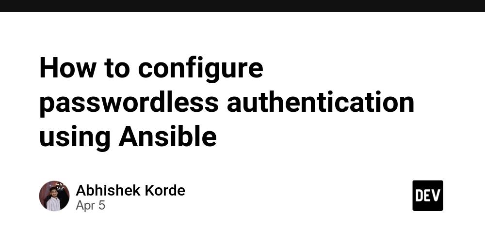 How to configure passwordless authentication using Ansible | Abhishek Korde How to configure passwordless authentication using Ansible | Abhishek Korde