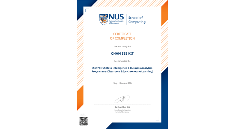 (SCTP) NUS Data Intelligence & Business Analytics Programme • CHAN SEE ... (SCTP) NUS Data Intelligence & Business Analytics Programme • CHAN SEE ...