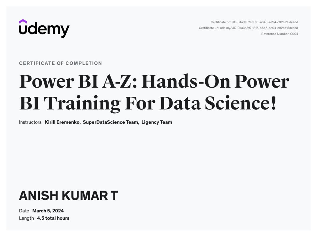 ANISH KUMAR on LinkedIn: Udemy Course Completion Certificate ANISH KUMAR on LinkedIn: Udemy Course Completion Certificate