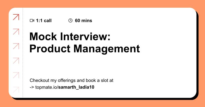 Samarth Ladia on LinkedIn: Mock Interview: Product Management with ... Samarth Ladia on LinkedIn: Mock Interview: Product Management with ...