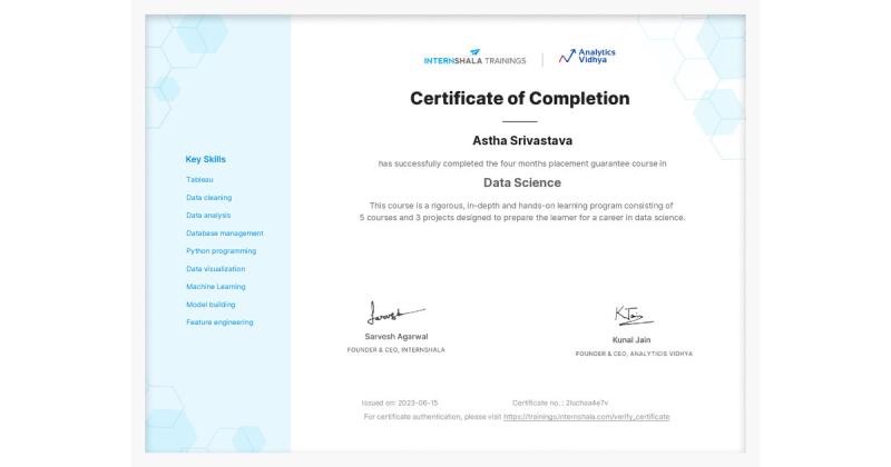 Astha Srivastava on LinkedIn: Successfully completed the Data Science ... Astha Srivastava on LinkedIn: Successfully completed the Data Science ...
