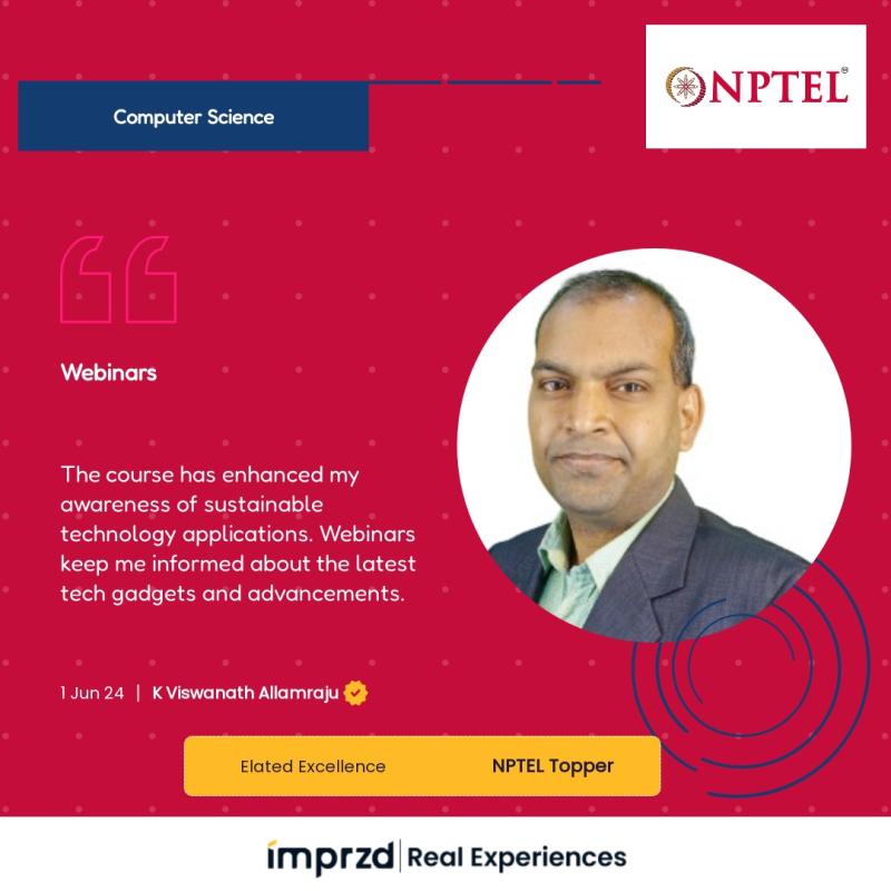 Dr K Viswanath Allamraju on LinkedIn: NPTEL Dr K Viswanath Allamraju on LinkedIn: NPTEL
