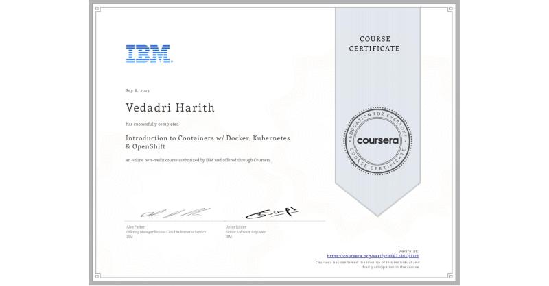Completion Certificate for Introduction to Containers w/ Docker ... Completion Certificate for Introduction to Containers w/ Docker ...