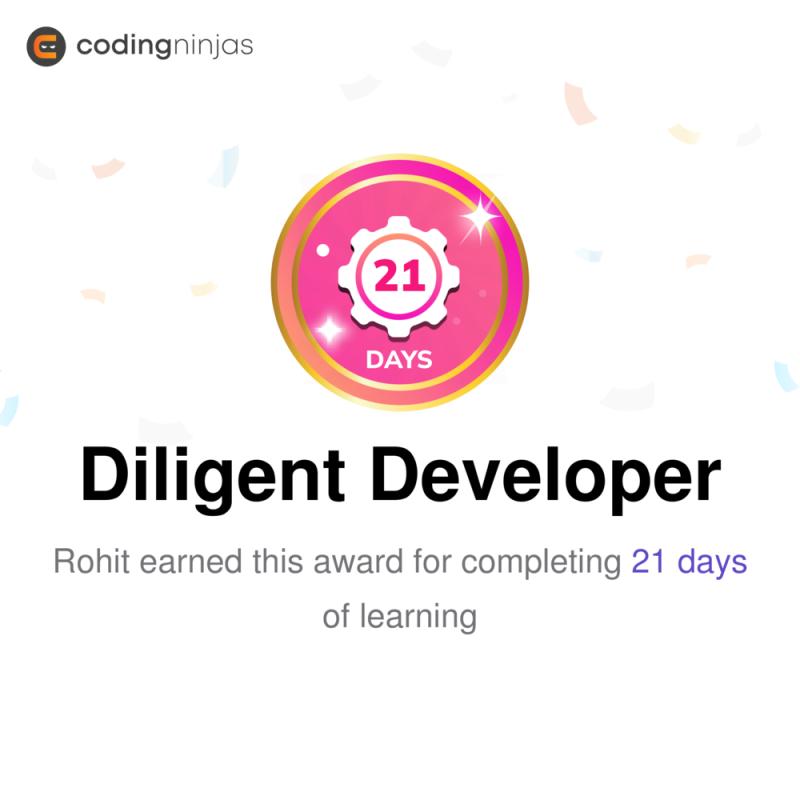Rohit Lohra on LinkedIn: Codingninjas | Achievements Rohit Lohra on LinkedIn: Codingninjas | Achievements