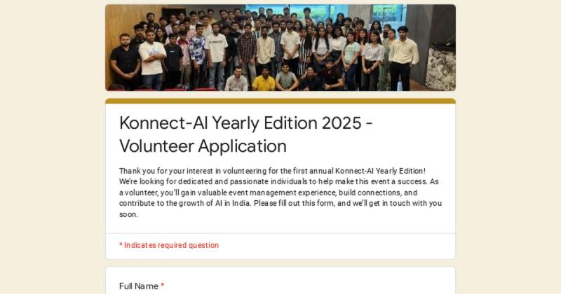Konnect-AI Yearly Edition 2025 - Volunteer Application | Konnect-AI India Konnect-AI Yearly Edition 2025 - Volunteer Application | Konnect-AI India