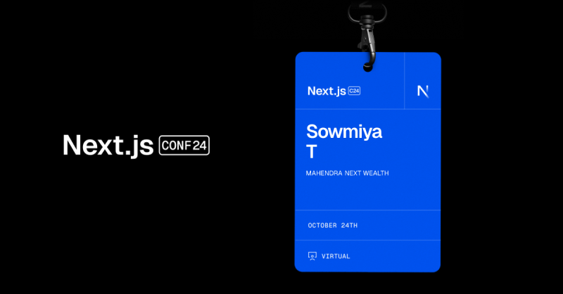 T Sowmiya on LinkedIn: Sowmiya ’s Ticket - Next.js Conf T Sowmiya on LinkedIn: Sowmiya ’s Ticket - Next.js Conf