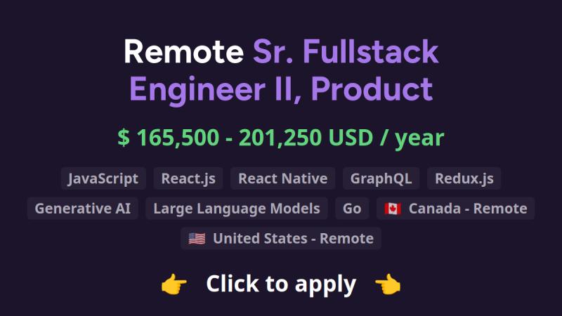 RemoteYeah on LinkedIn: Remote Sr. Fullstack Engineer II, Product at ... RemoteYeah on LinkedIn: Remote Sr. Fullstack Engineer II, Product at ...