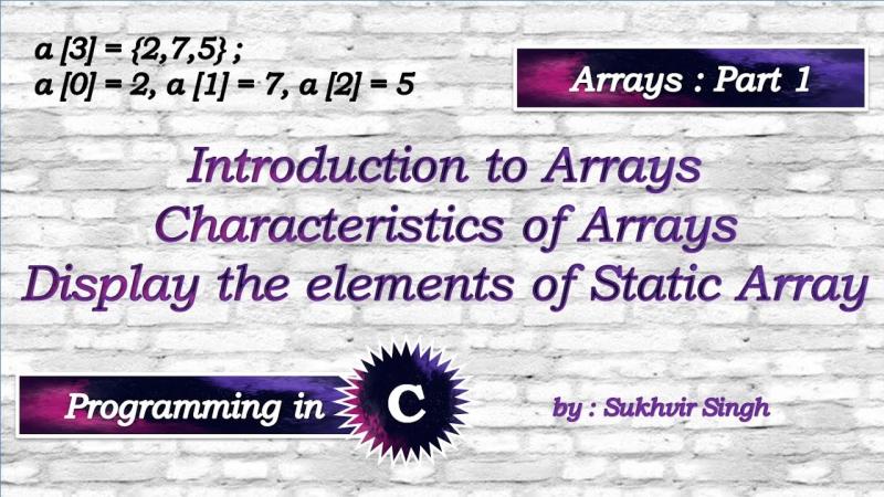 Sukhvir Singh on LinkedIn: Arrays in C Part 1: Introduction to Arrays Sukhvir Singh on LinkedIn: Arrays in C Part 1: Introduction to Arrays
