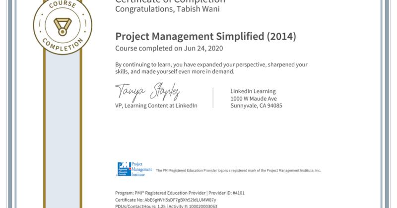 Tabish Wani on LinkedIn: CertificateOfCompletion_Project Management ... Tabish Wani on LinkedIn: CertificateOfCompletion_Project Management ...
