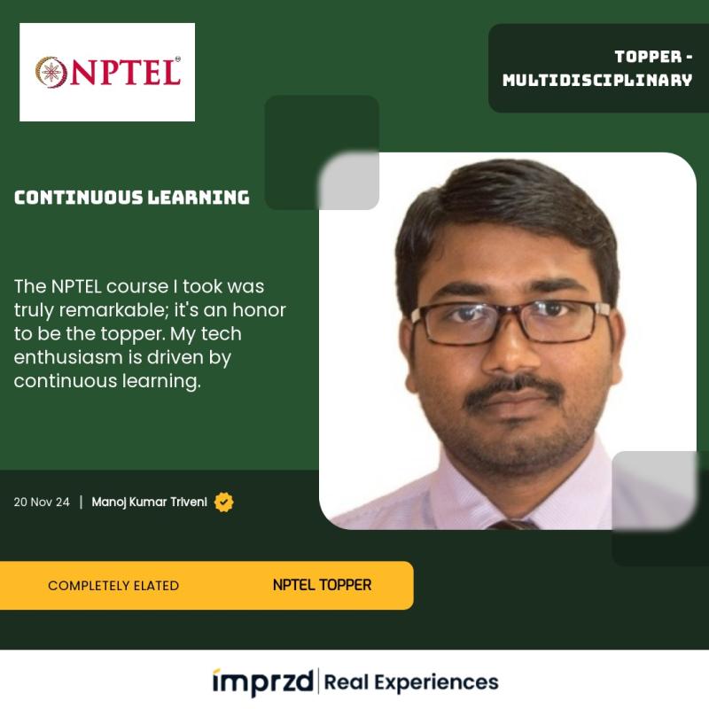 DR. MANOJ KUMAR Triveni on LinkedIn: NPTEL DR. MANOJ KUMAR Triveni on LinkedIn: NPTEL