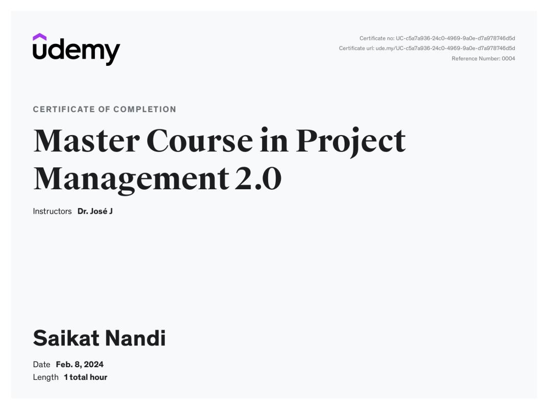 Udemy Course Completion Certificate | Saikat Nandi Udemy Course Completion Certificate | Saikat Nandi