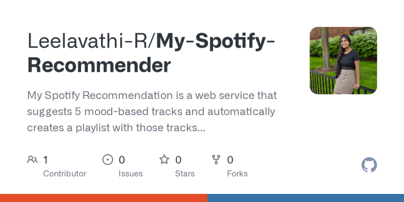 GitHub - Leelavathi-R/My-Spotify-Recommender: My Spotify Recommendation ... GitHub - Leelavathi-R/My-Spotify-Recommender: My Spotify Recommendation ...