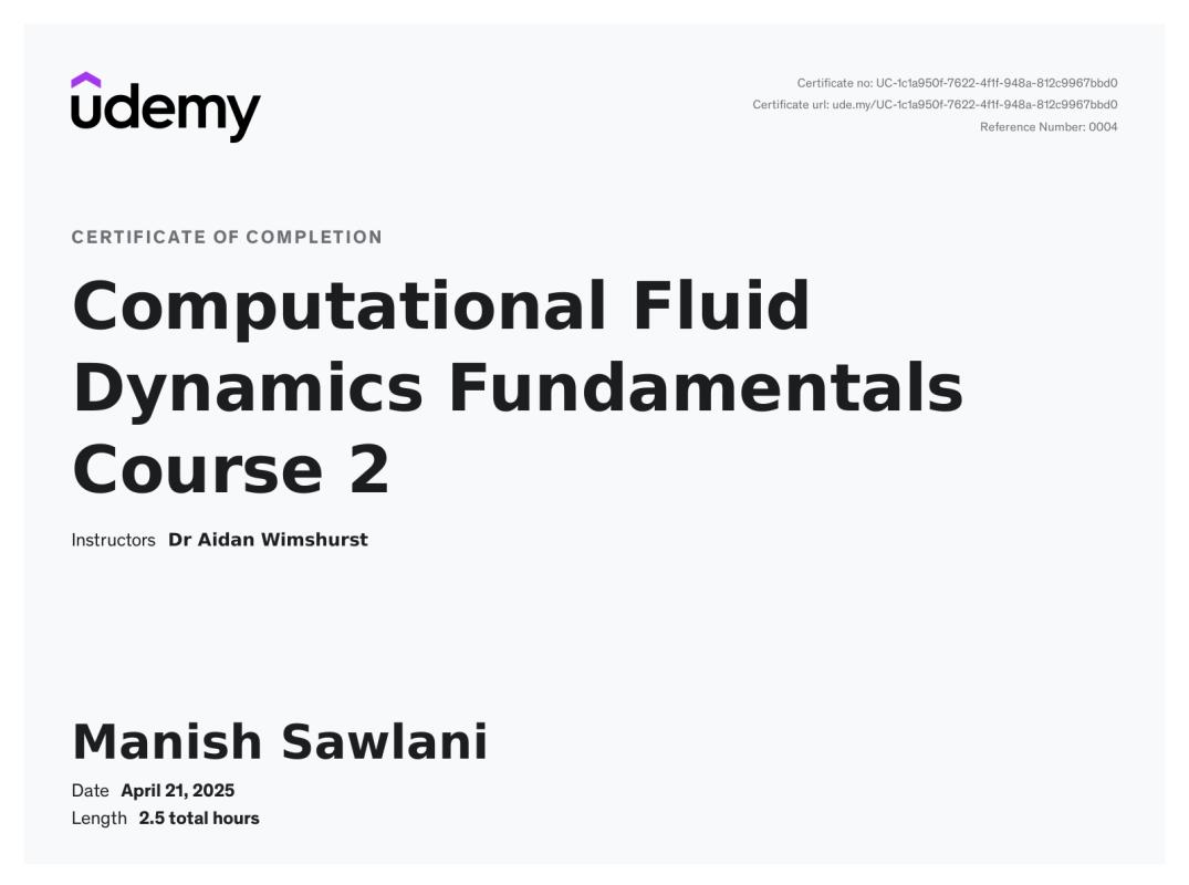 Udemy Course Completion Certificate | Manish Sawlani Udemy Course Completion Certificate | Manish Sawlani