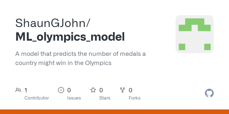 Shaun G John on LinkedIn: GitHub - ShaunGJohn/ML_olympics_model: A ... Shaun G John on LinkedIn: GitHub - ShaunGJohn/ML_olympics_model: A ...