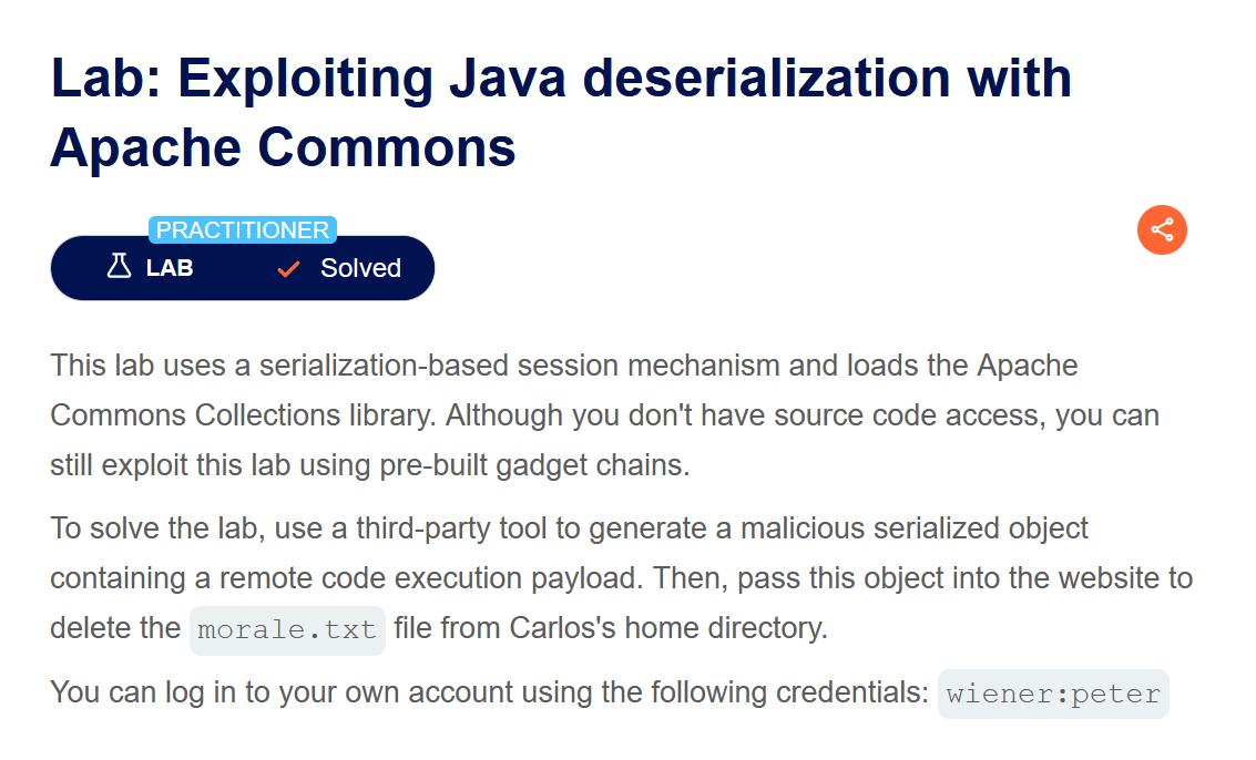Java Lab 5: Insecure Deserialization Exploit | Md Asad Ansari posted on ... Java Lab 5: Insecure Deserialization Exploit | Md Asad Ansari posted on ...
