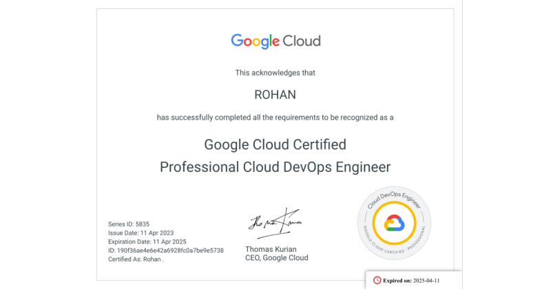 Rohan K Rao on LinkedIn: Professional Cloud DevOps Engineer • Rohan ... Rohan K Rao on LinkedIn: Professional Cloud DevOps Engineer • Rohan ...