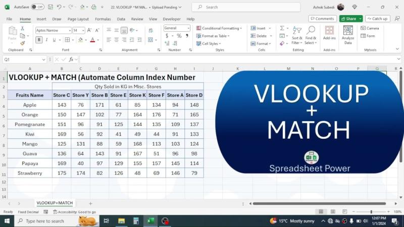 Learn Microsoft Excel on LinkedIn: VLOOKUP+MATCH Function | Advanced ... Learn Microsoft Excel on LinkedIn: VLOOKUP+MATCH Function | Advanced ...