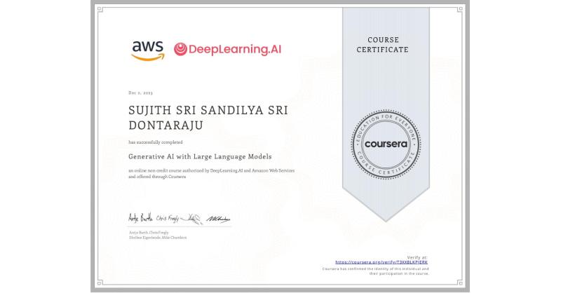Completion Certificate for Generative AI with Large Language Models ... Completion Certificate for Generative AI with Large Language Models ...