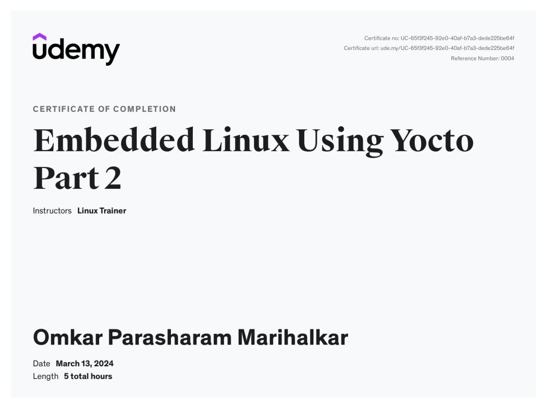 Omkar Marihalkar on LinkedIn: Udemy Course Completion Certificate Omkar Marihalkar on LinkedIn: Udemy Course Completion Certificate